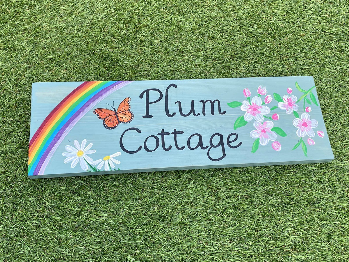 Rainbow & Blossom Sign – Signs By Natalie